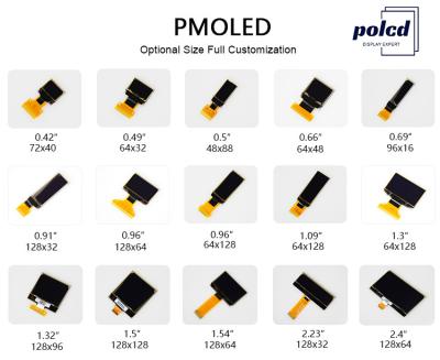 China Polcd 0.96 Inch OLED Display Panel 64x128 White Color I2C SPI for Smart Watch Wearable Device for sale