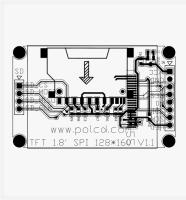 China Polcd ST7262 1.77 Inch 128x160 TFT Touch Screen Display with 300 Nit Brightness and 24-bit RGB Interface for sale