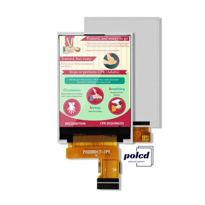 China 2.0 Inch TFT LCD Display 320x240 Resolution MCU 8-Bit Interface 300 Nit Brightness for sale