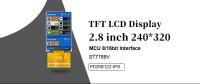 China Polcd 2.8 inch TFT Display 240x320 Pixel IPS Screen Panel 37 Pin MCU ST7789V TFT LCD Module for sale
