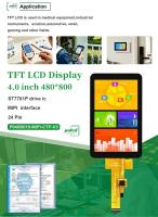China Polcd 480x800 4.0 Inch TFT LCD Screen 300 Brightness 24pin IPS view angle Touch Panel Lcd Display for sale