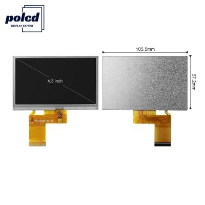 China 4.3 Inch 480x272 TFT LCD Display with RGB 24-Bit Interface and 300 Nits Brightness for sale