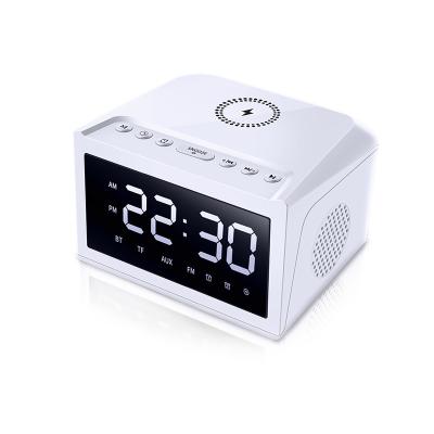 China Multi Bedside LED Digital RGB Smart Bluetooth Speaker Alarm Clock FM Radio 10W Fast Charging for sale