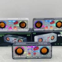China Outdoor Mini Wireless Speaker RGB Transparent Mecha Dual Speaker With Small Cannon Bass Diaphragm for sale
