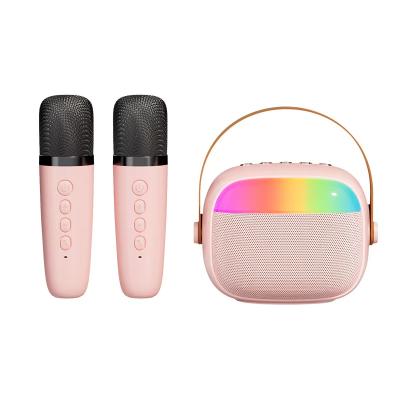 China Wireless Karaoke Speaker With Microphone RGB Light Mini Portable BT Speaker For Home Party for sale