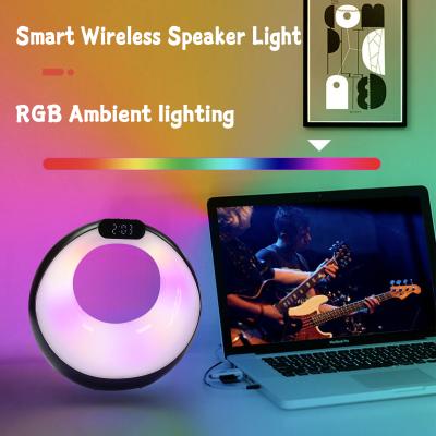 China Portable Wireless Gaming LED Smart Bluetooth Speaker Colorful Alarm Clock Outdoor Party Audio Player for sale