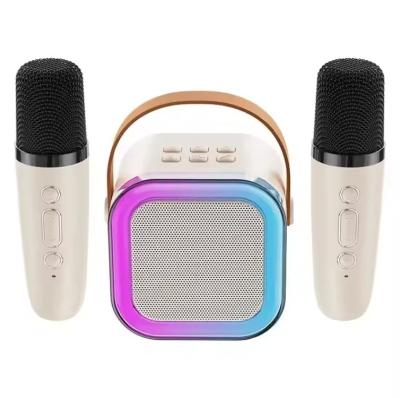 China Music Karaoke Portable Player Wireless Speaker Mini Microphone RGB LED Lighting Bluetooth Outdoor Party Child Gift Box for sale
