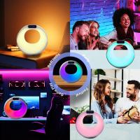 China Smart Mini 4-in-1 Wireless Speaker LED RGB Night Light Digital Clock Bluetooth Portable AC QC3.0 USB-C Charging Bedside for sale