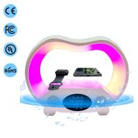 China Rgb Charger Lamp G Shape Sound Ambient Smart Wireless Charging Night Light Clock Charger for sale