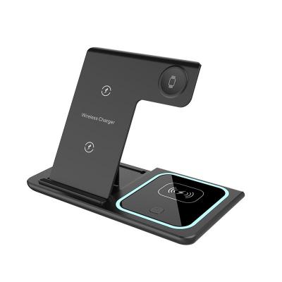 China 3 In 1 Magnetic Wireless Charger Stand With Fast Charging 15W For iPhone Watch Mobile Phone for sale