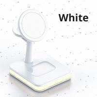 China 3 In 1 Magnetic Wireless Charger Stand With Holder Fast 15W Charge Mobile Phone Smart Watch Night Light Home Office for sale