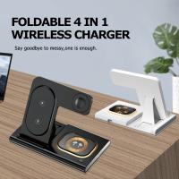 China Multifunction Desk Foldable Wireless Charger Charging Stand With Light 18W Magnetic 4 In 1 Wireless Phone Charger for sale