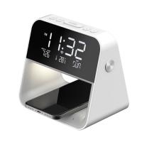 China Multifunctional 15W Fast Charging Phone Charger Desk Lamp Touch Dimming Large Display Alarm Clock Night Light Dock for sale