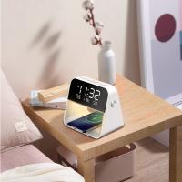 China Multifunctional 15W Fast Charging Phone Charger Desk Lamp Touch Dimming Large Display Alarm Clock Night Light Dock for sale