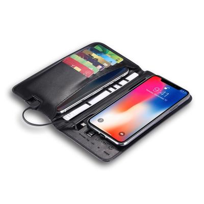 China Charging Wallet Portable Power Bank 5W Output Customizable Logo Mobile Business Gift Card Bag Wireless Charger Compact for sale