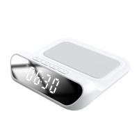 China 2 In 1 Wireless 15W Fast Charger With LED Night Light Alarm Clock For Mobile Phone for sale