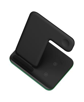 China 3 In 1 Phone Watch Earbud Charger Multifunction Wireless Stand Holder 15W Fast Charging Docking Station for sale