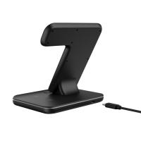 China 3 In 1 Phone Watch Earbud Charger Multifunction Wireless Stand Holder 15W Fast Charging Docking Station for sale