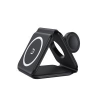 China 15W Foldable 3 In 1 Electric Wireless Charger For iPhone Apple Smartwatch Fast Charging Phone Stand for sale