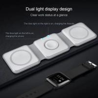 China 15W Magnetic Phone Watch Earbud Charger Portable 3 In 1 Foldable Wireless Charger for sale