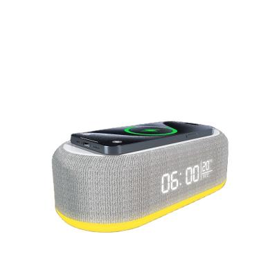 China Multifunction Chargers Alarm Clock 15W 3 In 1 Fast Charging With LED Light Mobile Phone Wireless Charger For Android Phone for sale