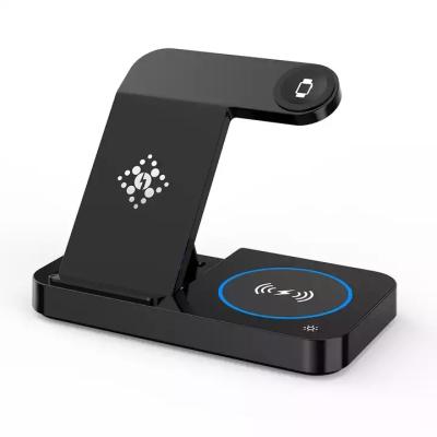 China 3 In 1 15W Magnetic Fast Charging Wireless Charger Folding Mobile Phone Bracket Multifunctional Fast Charging Wireless Mobile for sale