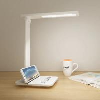 China LED Desk Lamp With USB Port Fast Wireless Charger Eye Caring Dimming Table Lamp For Mobile Phones for sale