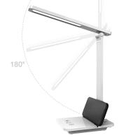 China LED Desk Lamp With USB Port Fast Wireless Charger Eye Caring Dimming Table Lamp For Mobile Phones for sale