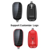 China Slim Solar Cordless Power Bank Type C Input 5W Output Keychain Portable Charger for sale