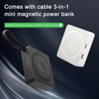 China Wireless 3 In 1 Magnetic Cordless Power Bank 20W 5000mAh Portable Fast Charging Slim for sale