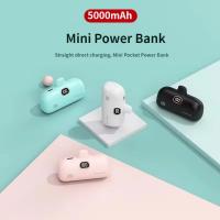 China Mini Cordless Power Bank 5000mAh 20W PD Type C Fast Charging Capsule Portable Charger for sale