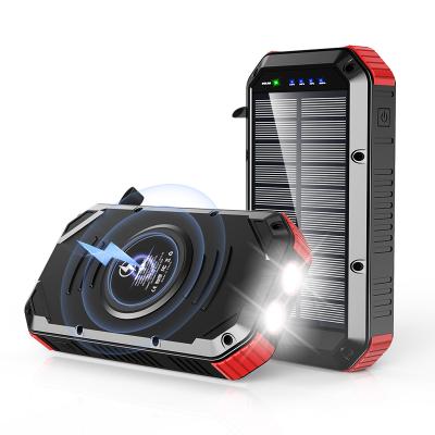 China Solar Cordless Power Bank 30000mAh Portable Wireless Charging Type C for sale