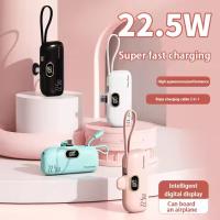 China Mini Capsule Power Bank 5000mAh Portable Keychain Charger Wired Fast Charging Li Polymer Battery for sale