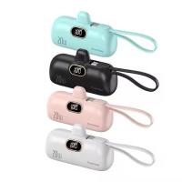China Mini Capsule Power Bank 5000mAh Portable Keychain Charger Wired Fast Charging Li Polymer Battery for sale