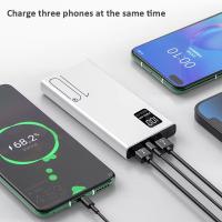 China Price OEM Customized Power Bank 10000mah Dual USB Fast Charge Plaid Pattern Power Bank with Digital Display for sale