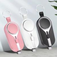 China 2 in 1 Wireless Charger 3000mah Portable Charger Mini Keychain Emergency Power Bank Keychains for sale