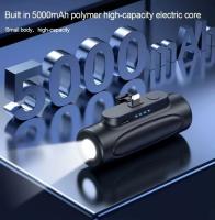 China Pocket Mini Capsule Cordless Power Bank 5000mAh Emergency Fast Charger With Flashlight for sale
