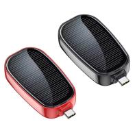 China Emergency Solar Cordless Power Bank 1200mAh Mini Keychain Portable Charger Key Chain for sale