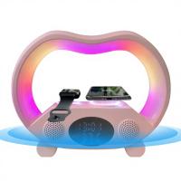 China 3 In 1 Smart Bluetooth Speaker Wireless Charger RGB Alarm Clock Watch Airpods IPhone Dock for sale