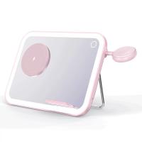 China Qi2 Phone Watch Earbud Charger LED Light Lamp Station 3 In 1 Magnetic Wireless Lighted Makeup Mirror for sale