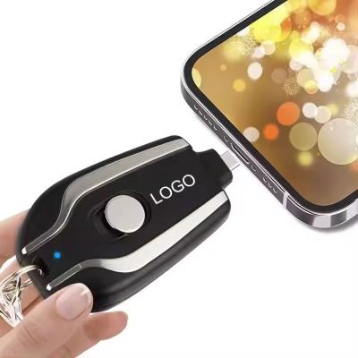 China Key Power Bank  Keyring Key Chain Wireless Charger Portable Emergency Keychain 1500mah Mini Power Bank Charger with Keychain for sale