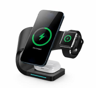 China 15W Fast For Wireless Phone Charger 4 In 1 Magnetic Stand Station Mobile Phones for sale