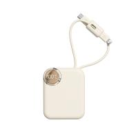China Custom LOGO Fast Charging Power Bank 10 000 MAh Built-in Cable USB Output ABS Material Mini Portable Charger for sale