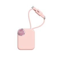 China Custom LOGO Fast Charging Power Bank 10 000 MAh Built-in Cable USB Output ABS Material Mini Portable Charger for sale