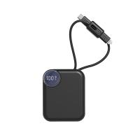 China Custom LOGO Fast Charging Power Bank 10 000 MAh Built-in Cable USB Output ABS Material Mini Portable Charger for sale