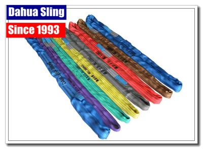 China Knitted Dark Blue Lifting Straps , Professional Adjustable Lifting Slings for sale