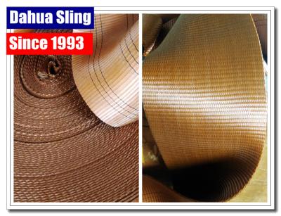 China 6 Ton Brown Heavy Duty Webbing Roll For Webbing Tie Down Straps 6 Stripes for sale