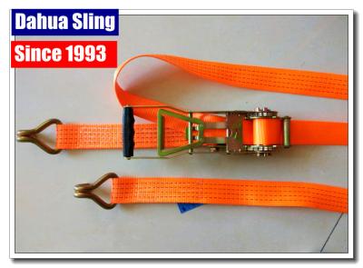China Rubber Handle 2 Inch Ratchet Straps With Flat Hooks Mini Tie Down Straps for sale