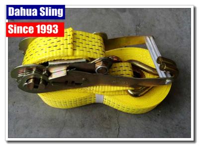 China Wire Hooks 50mm Ratchet Tie Down Straps With Heavy Working Load Rainproof for sale