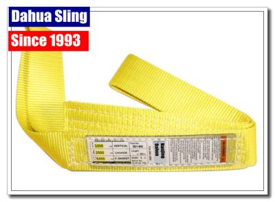 China Light Duty Flat Lifting Slings Industrial Lifting Belt 4800 Lb Basket Capacity for sale